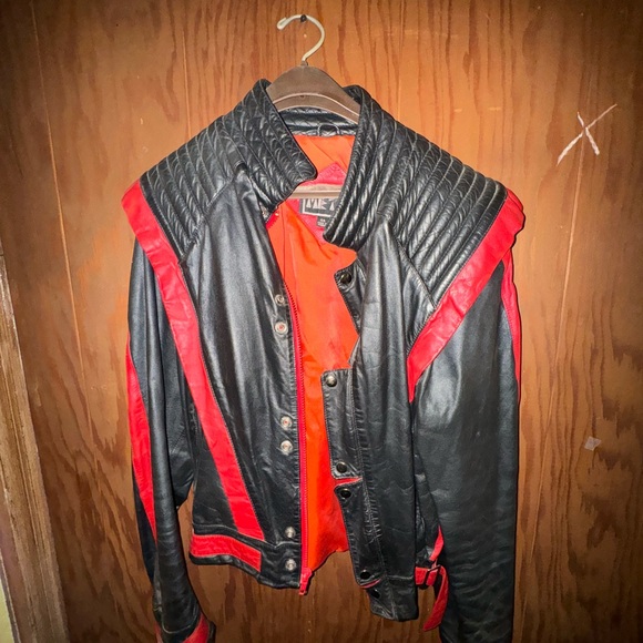 Jackets & Coats | Vintage Thriller Black And Red Leather Jacket | Poshmark